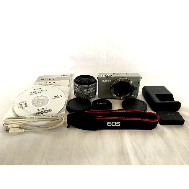 ☆美しいグレー!☆スマホ転送&自撮り☆キヤノン EOS M10 レンズ ☆美しいグレー!☆スマホ転送&自撮り☆キヤノン EOS M10 レンズ