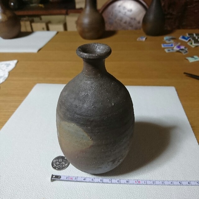 備前焼 人間国宝 藤原啓 徳利 備前焼 人間国宝 藤原啓 徳利