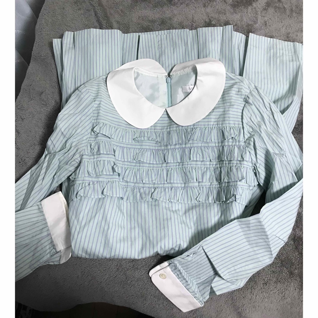 MILK - ◾︎MILK Frilly ワンピース ミント×サックス 美品の通販 MILK - ◾︎MILK Frilly ワンピース ミント×サックス 美品の通販