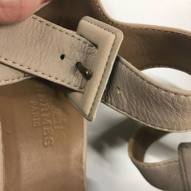 HERMESエルメス レザー オープントゥ サンダル HERMESエルメス レザー オープントゥ サンダル