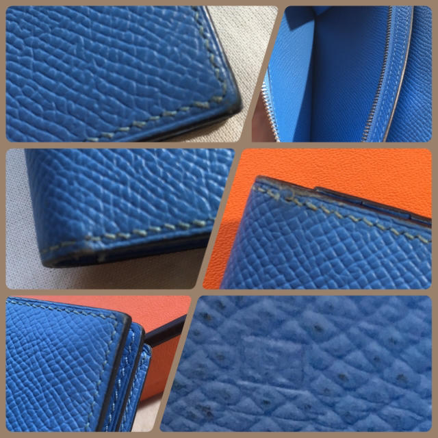 美品! エルメス ベアン 長財布 ヴォーエプソン ブルー 美品! エルメス ベアン 長財布 ヴォーエプソン ブルー