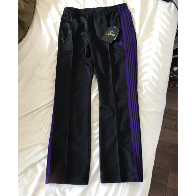 Needles - 18AW ニードルス Needles トラックパンツ M 黒×紫の Needles - 18AW ニードルス Needles トラックパンツ M 黒×紫の