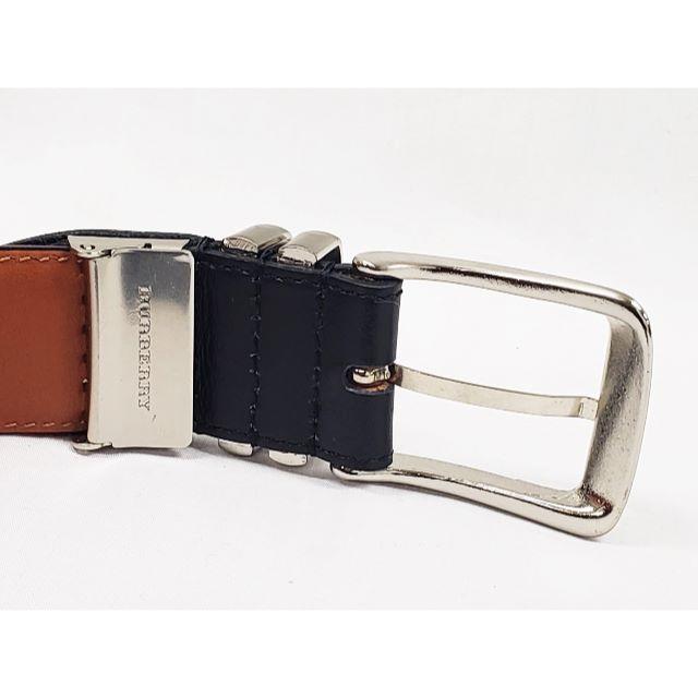 BURBERRY バーバリー ベルト レザー 3つ穴 黒 茶 BURBERRY バーバリー ベルト レザー 3つ穴 黒 茶
