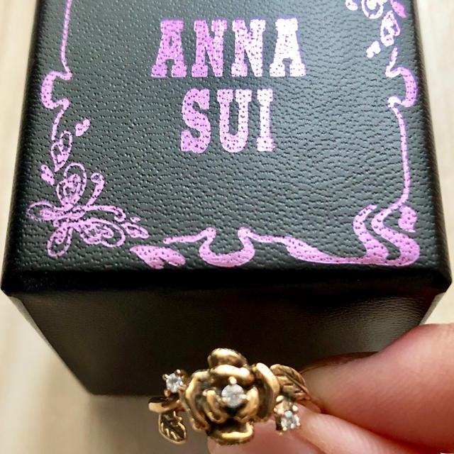 ANNA SUI - アナスイ 指輪 リング 10号 ダイヤモンド×K10 ANNA SUI - アナスイ 指輪 リング 10号 ダイヤモンド×K10