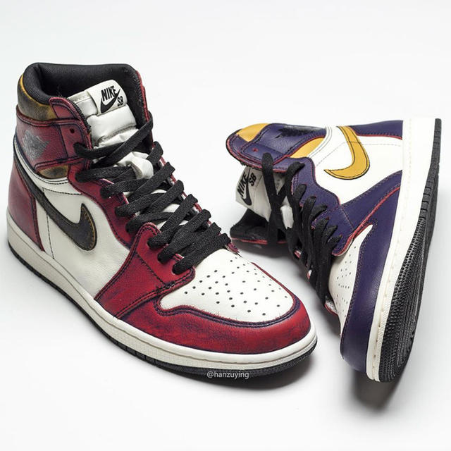 NIKE - NIKE SB × AIR JORDAN 1 LAKERS LA CHICAGOの通販 by NIKE - NIKE SB × AIR JORDAN 1 LAKERS LA CHICAGOの通販 by