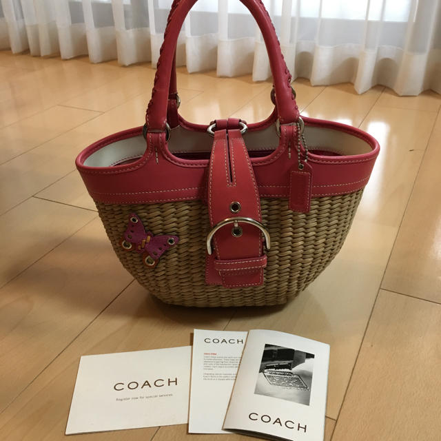 COACH - コーチ ストローバッグ カゴバッグの通販 by s shop COACH - コーチ ストローバッグ カゴバッグの通販 by s shop