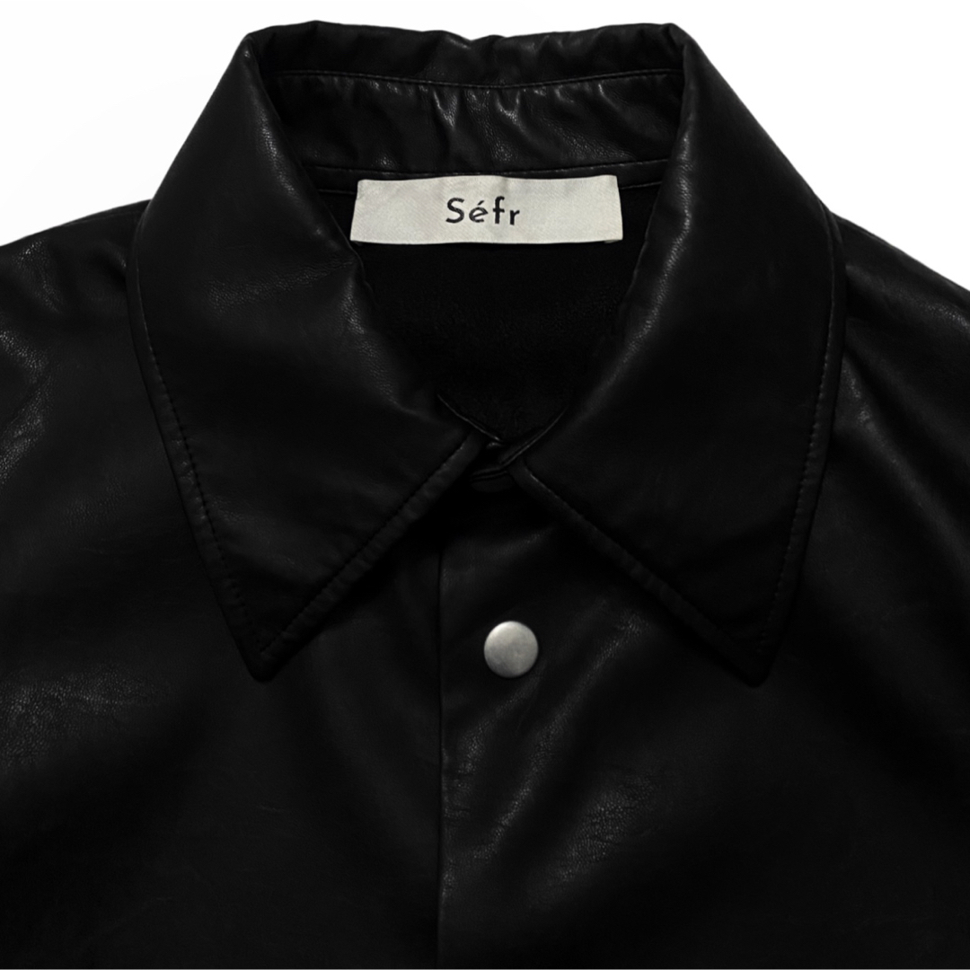 SÉFR セファ RAINIER OVERSHIRT フェイク レザー シャツの通販 SÉFR セファ RAINIER OVERSHIRT フェイク レザー シャツの通販