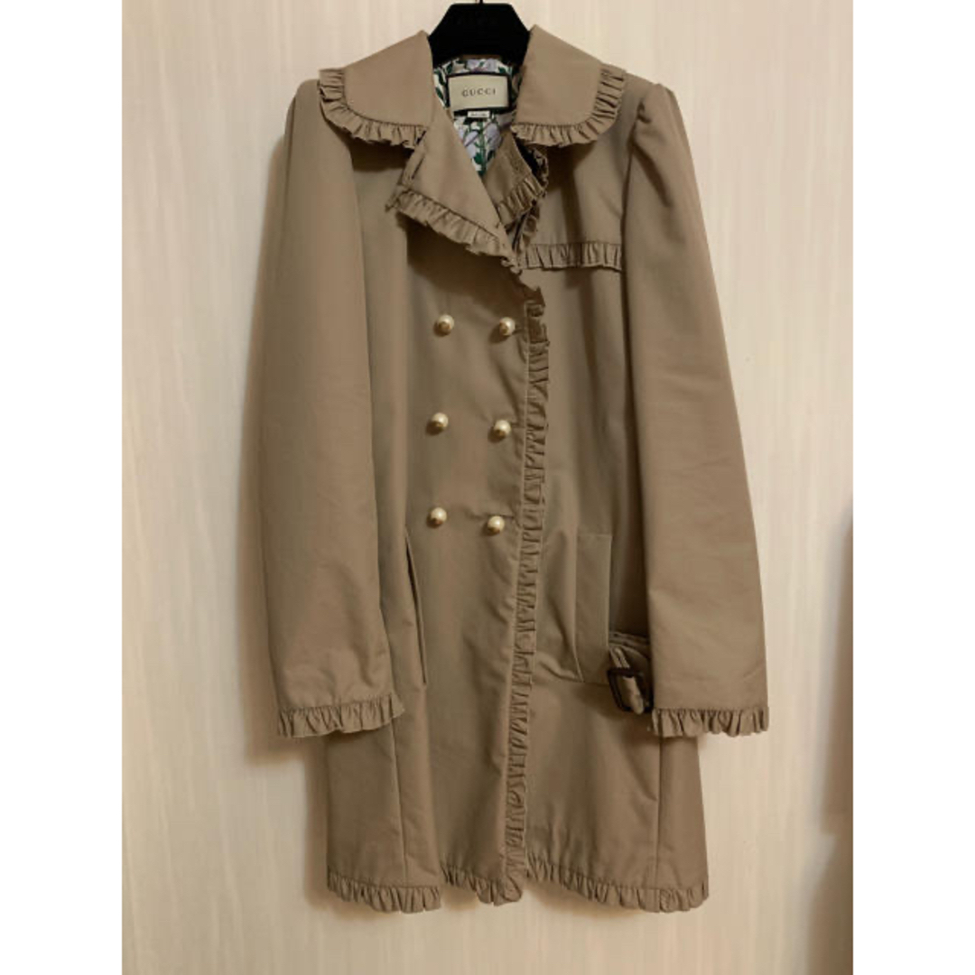 GUCCI - GUCCI フリル トレンチコートの通販 by shop|グッチ GUCCI - GUCCI フリル トレンチコートの通販 by shop|グッチ