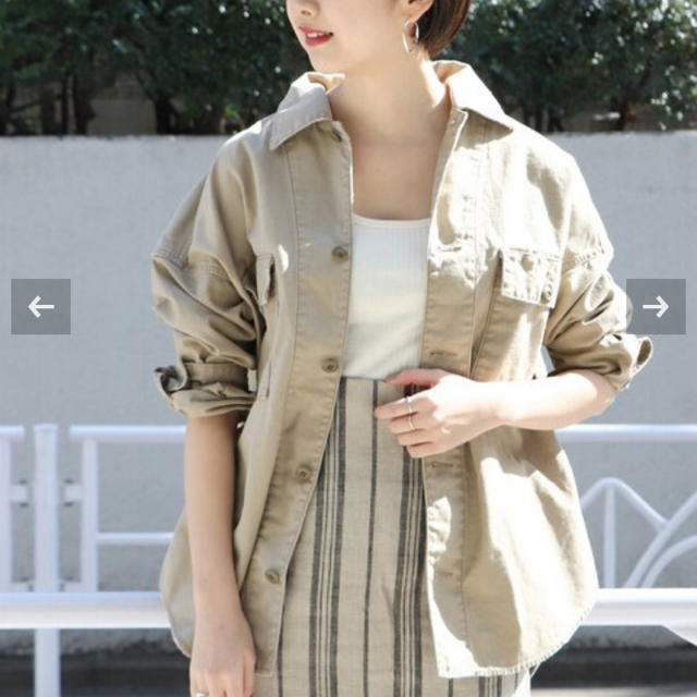 plage アーミーシャツ 美品 36 ベージュ plage アーミーシャツ 美品 36 ベージュ