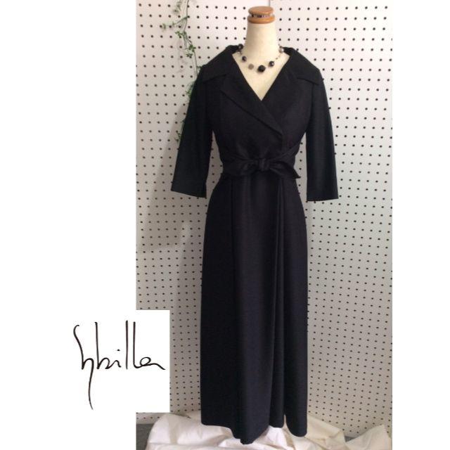 Sybilla - シビラ 定番マキシ丈リボンワンピース ブラックの通販 Sybilla - シビラ 定番マキシ丈リボンワンピース ブラックの通販
