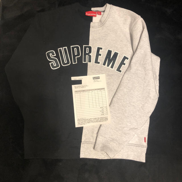 Supreme Split Crewneck Sweatshirt S 白黒 Supreme Split Crewneck Sweatshirt S 白黒