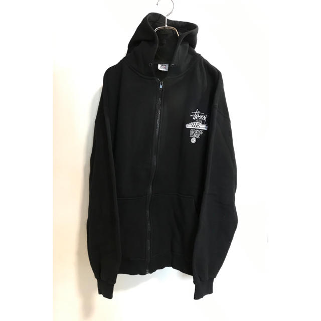 STUSSY - 90's 前期 USA製 STUSSY プルオーバー パーカー XL 白 STUSSY - 90's 前期 USA製 STUSSY プルオーバー パーカー XL 白