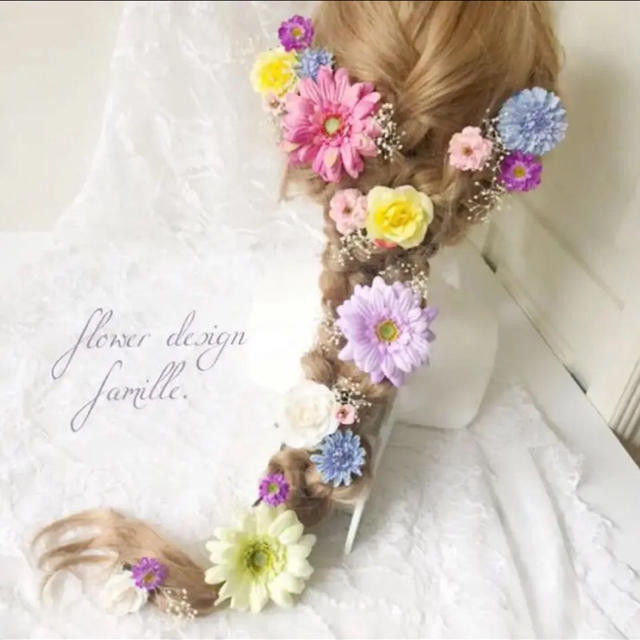 大人気♡ラプンツェルヘッドドレスカラフルガーベラ・ヘアパーツ 大人気♡ラプンツェルヘッドドレスカラフルガーベラ・ヘアパーツ