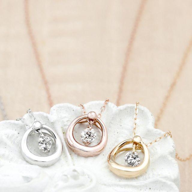 ネックレス1粒ダイヤモンド0.08ct K18YG ネックレス1粒ダイヤモンド0.08ct K18YG