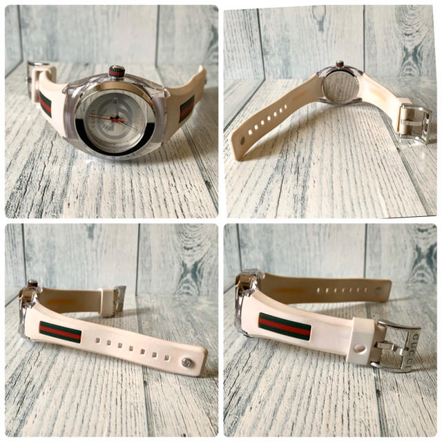 動作OK】GUCCI グッチ SYNC シンク 腕時計 137.3 ホワイト 動作OK】GUCCI グッチ SYNC シンク 腕時計 137.3 ホワイト
