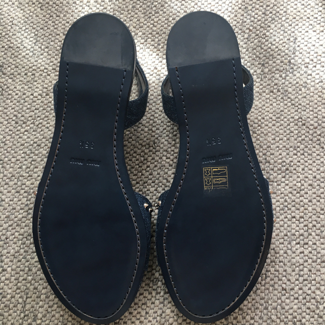 MIU MIU - 【新品・未使用】MIUMIU デニムビジューサンダルの MIU MIU - 【新品・未使用】MIUMIU デニムビジューサンダルの