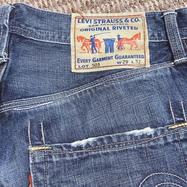 Levi's - LEVIS 503 布パッチルーズ フィット ストレートメンズ Levi's - LEVIS 503 布パッチルーズ フィット ストレートメンズ