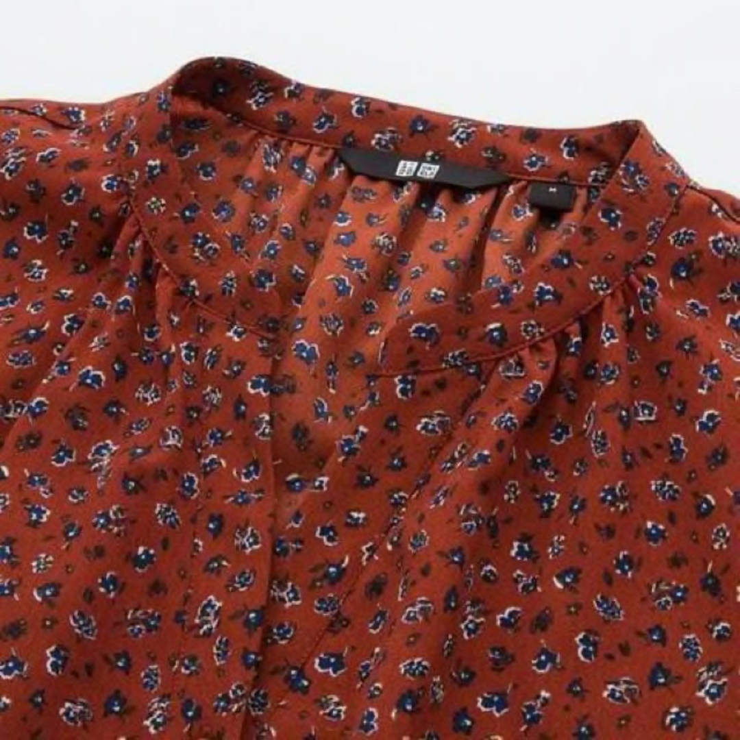 UNIQLO - ユニクロ プリントVネックロングシャツワンピース / 花 UNIQLO - ユニクロ プリントVネックロングシャツワンピース / 花