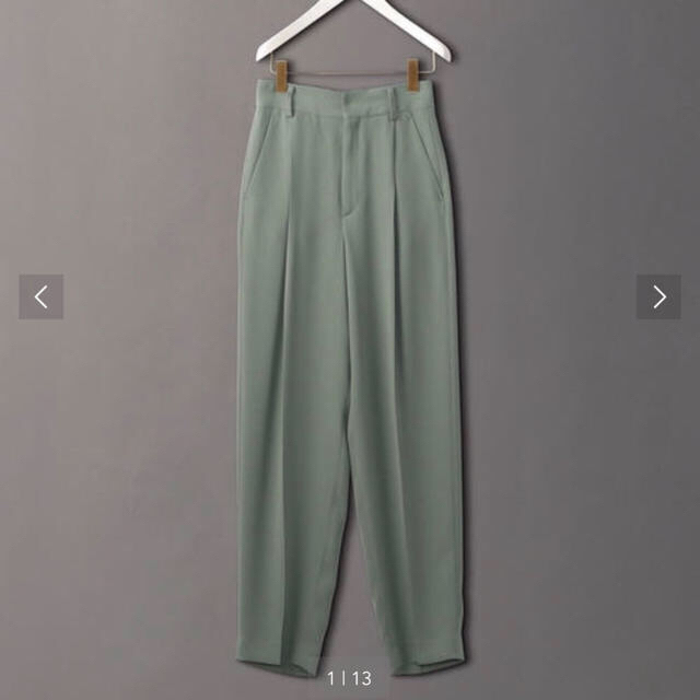 roku 6 ジョーゼットタックパンツ olive roku 6 ジョーゼットタックパンツ olive