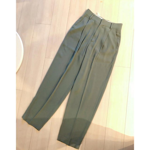 roku 6 ジョーゼットタックパンツ olive roku 6 ジョーゼットタックパンツ olive
