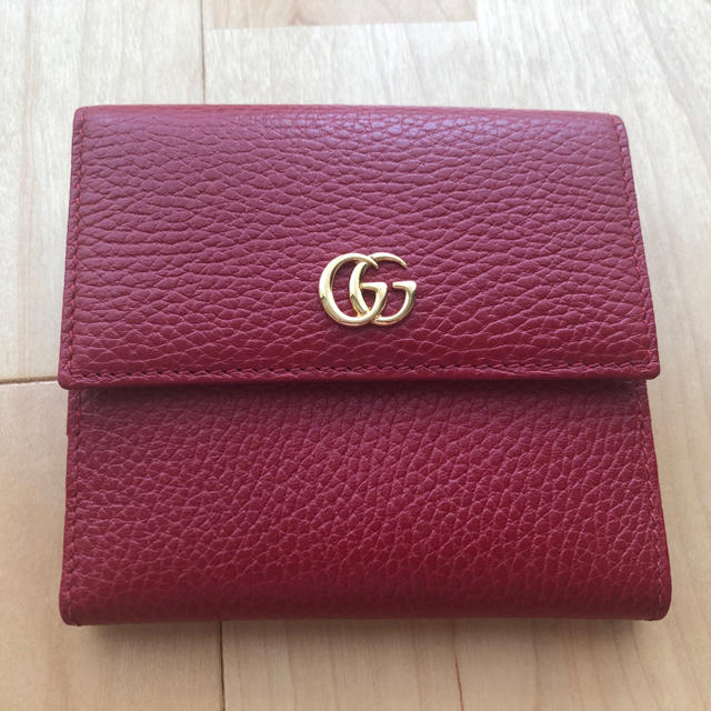 GUCCI グッチ プチ マーモント レザー 二つ折り財布 GUCCI グッチ プチ マーモント レザー 二つ折り財布