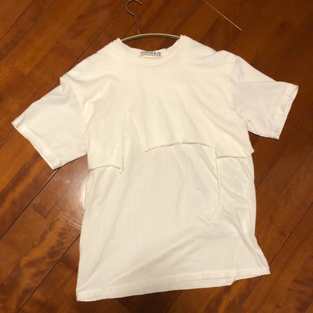 Perverze Layered Crash Half Tee / White トップス Perverze Layered Crash Half Tee / White トップス