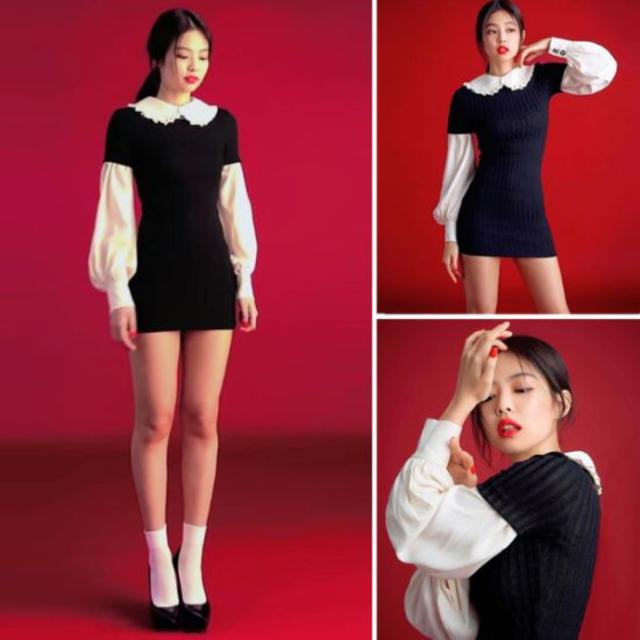 BLACKPINK ブルピン jennie ジェニー 着用 ニットワンピースの BLACKPINK ブルピン jennie ジェニー 着用 ニットワンピースの
