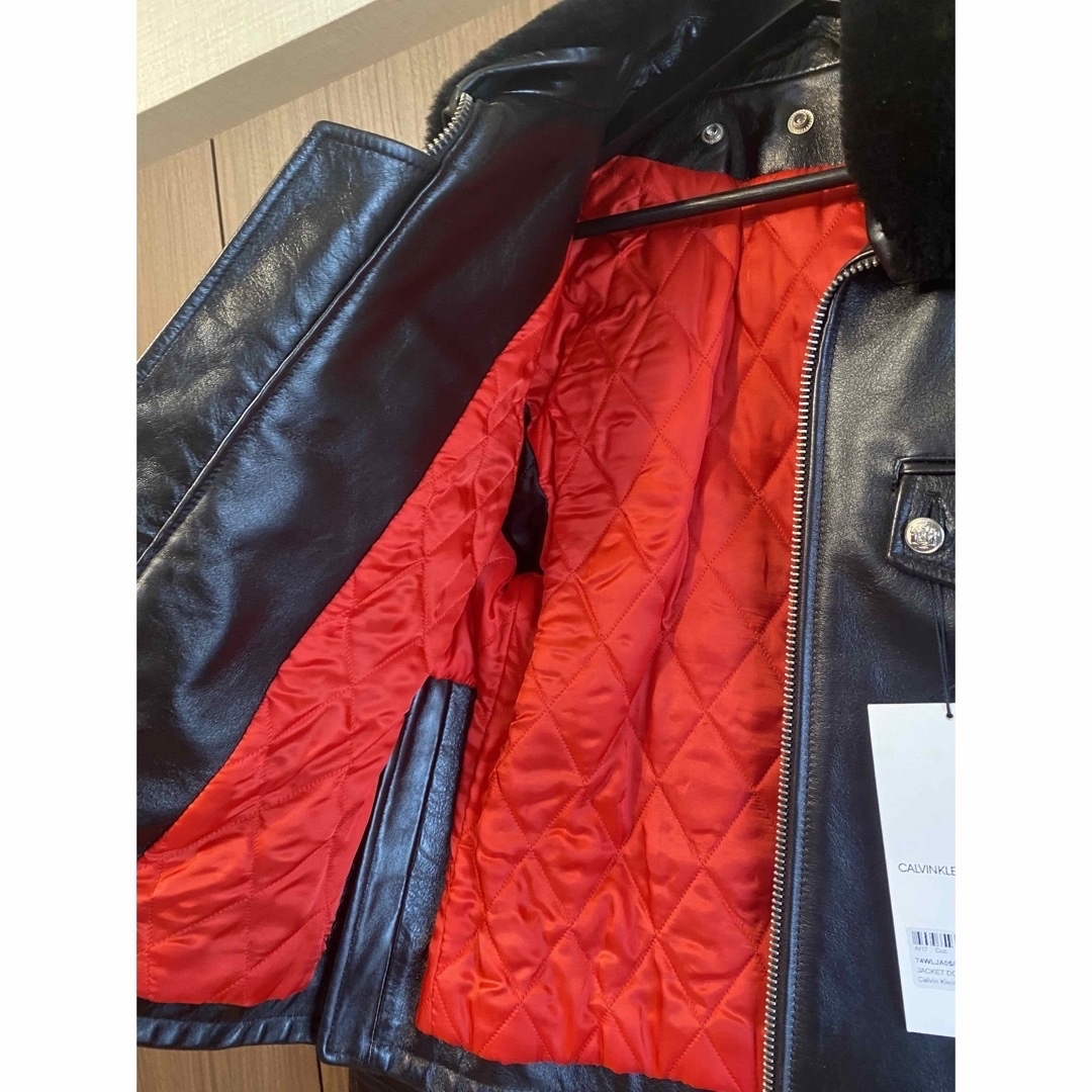 RAF SIMONS - Calvin Klein 205w39nyc ボアレザージャケット RAF SIMONS - Calvin Klein 205w39nyc ボアレザージャケット