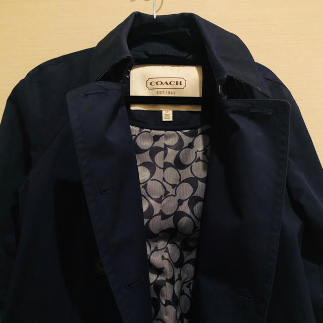 COACH】コーチネイビートレンチコート美品 COACH】コーチネイビートレンチコート美品