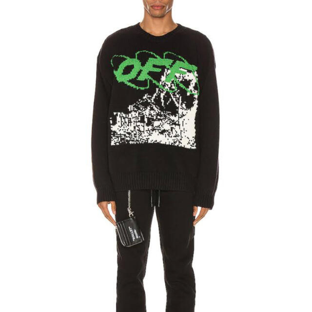 Off-White - off white ruined factory ジャガードセーターの Off-White - off white ruined factory ジャガードセーターの