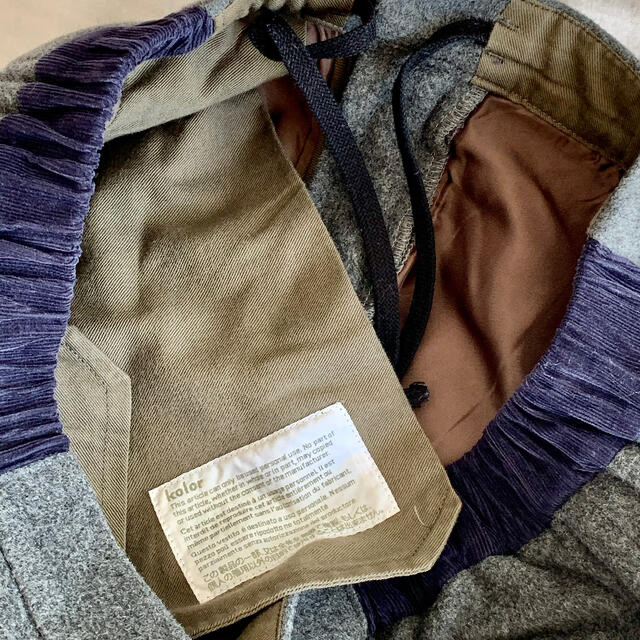 美品・付属品完備】kolor カシミヤ混ウールパンツ サイズ1 グレー 美品・付属品完備】kolor カシミヤ混ウールパンツ サイズ1 グレー