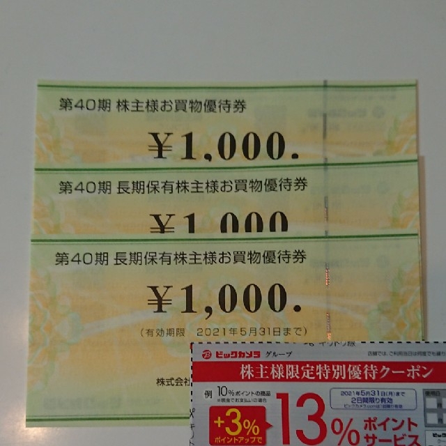 33%割引ー品販売 【株主優待】ビックカメラ お買い物優待券 12000円 & クーポン8枚 ショッピング 優待券割引券 Otaonarenanejp