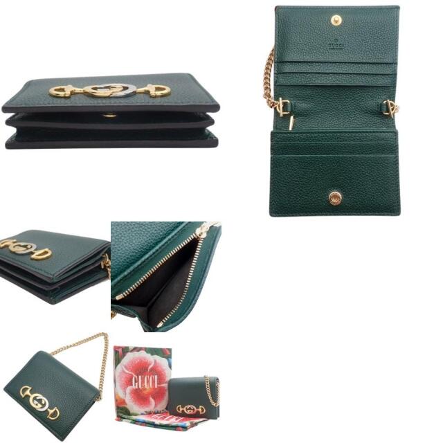 GUCCI - グッチ コンパクト財布 チェーン付き グリーン緑 GUCCI - グッチ コンパクト財布 チェーン付き グリーン緑