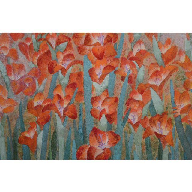 グラジオラス」 岩絵の具 日本画 額入り 東山魁夷流派の通販 by グラジオラス」 岩絵の具 日本画 額入り 東山魁夷流派の通販 by