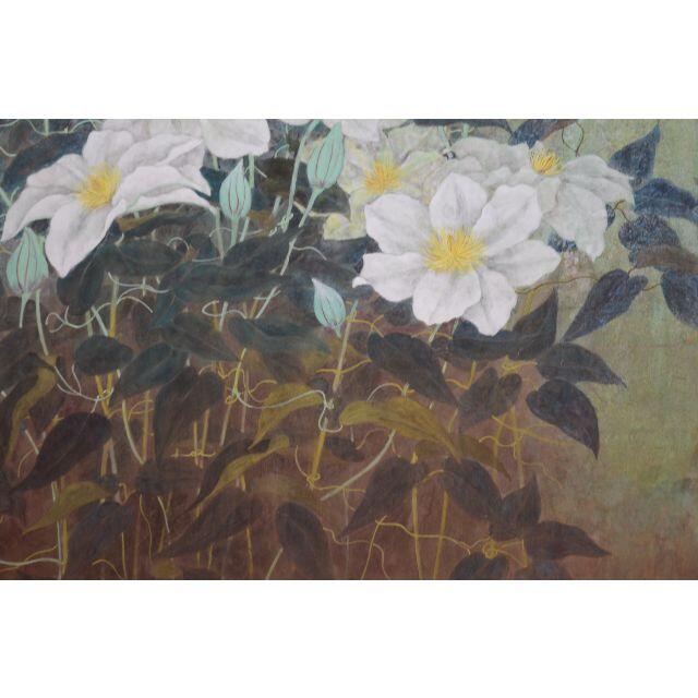 作品名 「鉄線」 岩絵の具 日本画 東山魁夷の流派 作品名 「鉄線」 岩絵の具 日本画 東山魁夷の流派