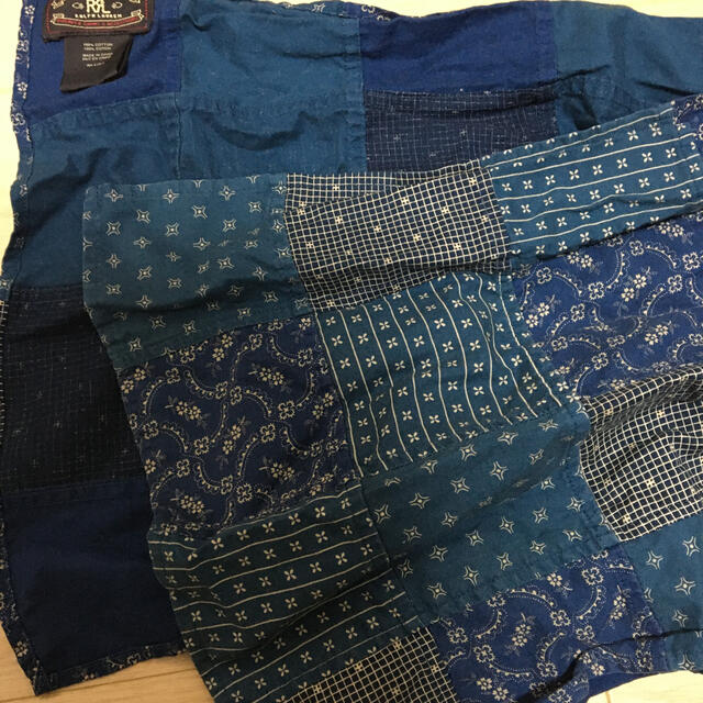 レア ダブルアールエルRRL インディゴ パッチワーク 刺し子 レア ダブルアールエルRRL インディゴ パッチワーク 刺し子