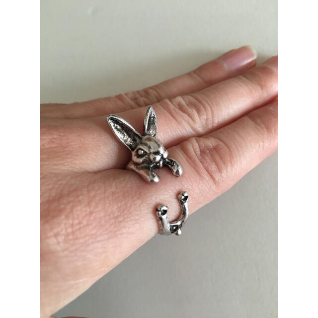 ウサギ うさぎ 指輪 リング シルバーカラー アクセサリー ウサギ うさぎ 指輪 リング シルバーカラー アクセサリー