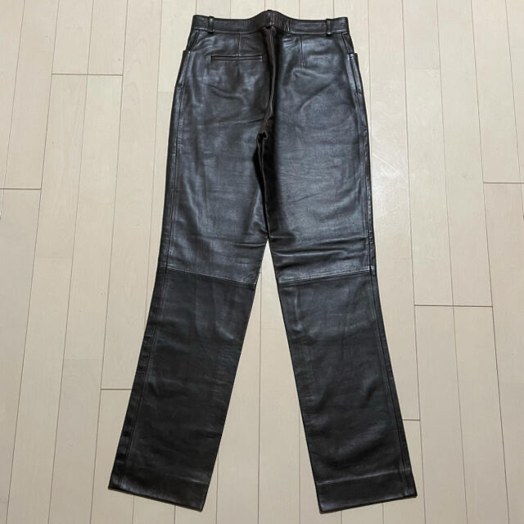 GUCCI - 本物 グッチ レザー パンツ 38 ダークブラウン GUCCIの GUCCI - 本物 グッチ レザー パンツ 38 ダークブラウン GUCCIの