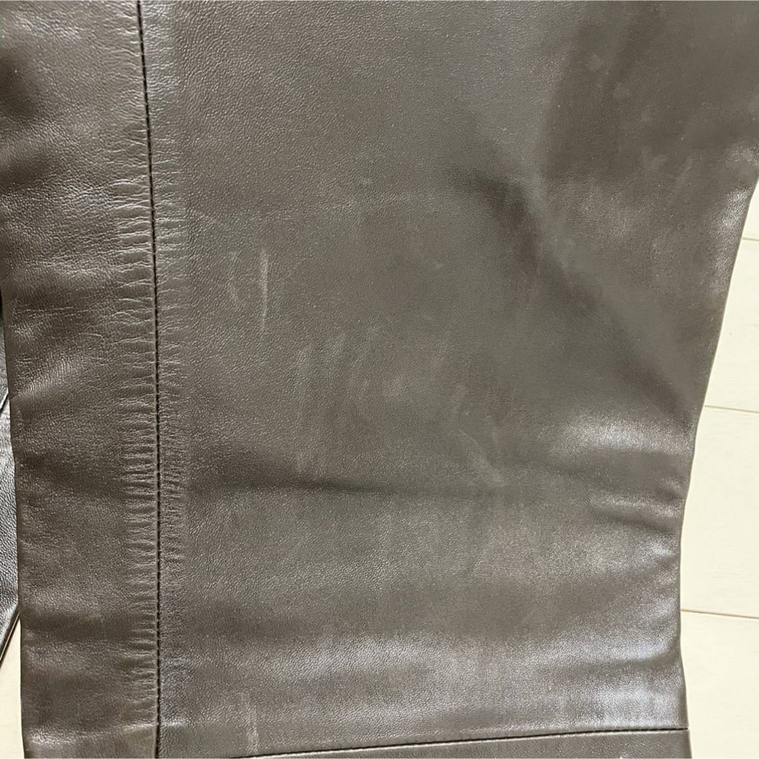 GUCCI - 本物 グッチ レザー パンツ 38 ダークブラウン GUCCIの GUCCI - 本物 グッチ レザー パンツ 38 ダークブラウン GUCCIの