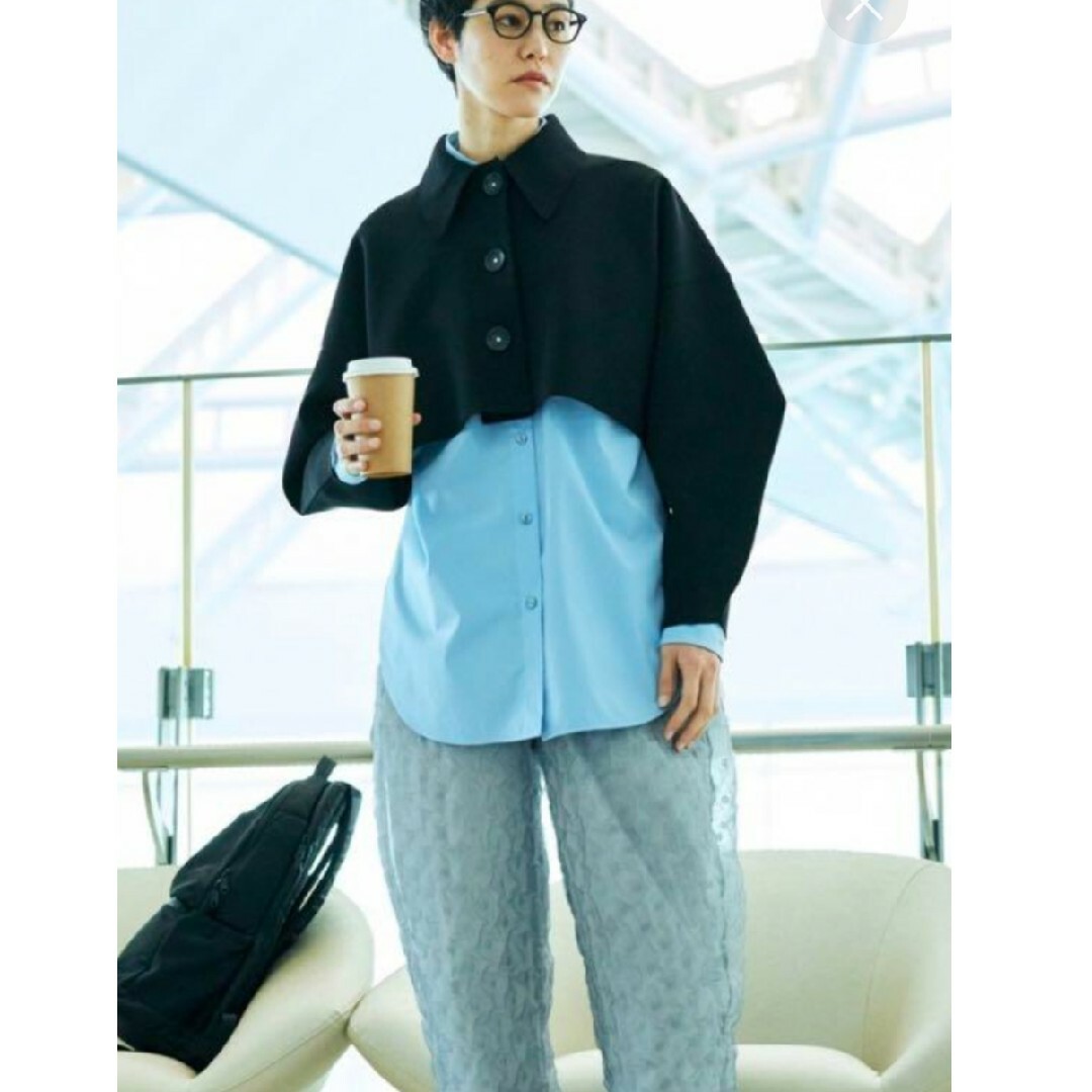 ENFOLD SOUTIEN-COLLAR SHORT-CARDIGAN トップス ENFOLD SOUTIEN-COLLAR SHORT-CARDIGAN トップス