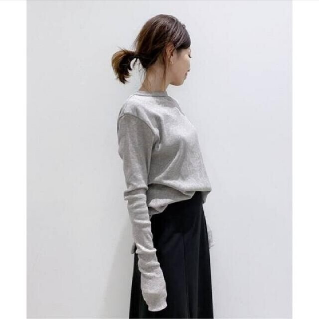 L'Appartement Rib L/S T-sh グレー A L'Appartement Rib L/S T-sh グレー A