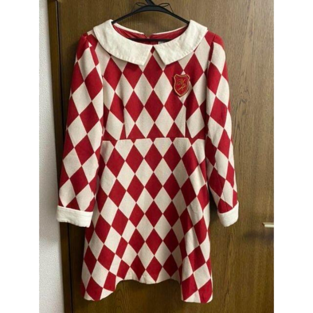 MILK - ワンピース ダイヤ柄 MILK レッドの通販 by やくももんが MILK - ワンピース ダイヤ柄 MILK レッドの通販 by やくももんが