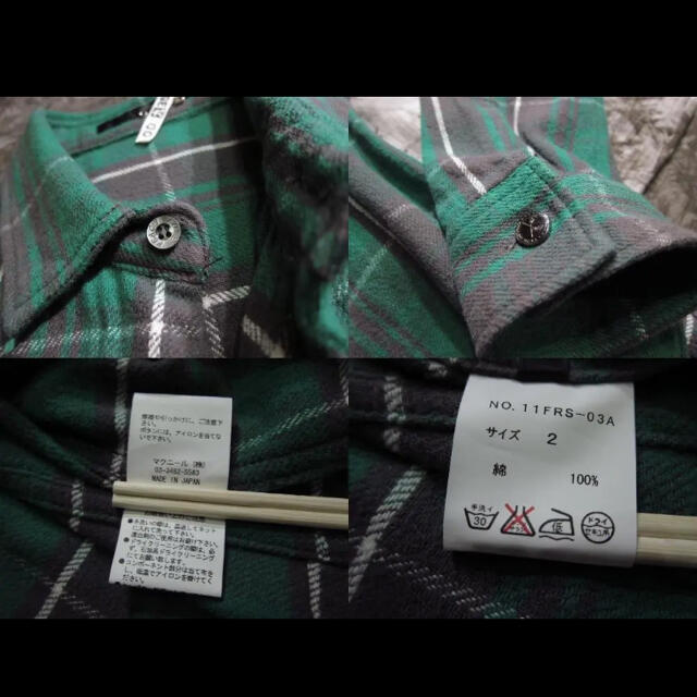定価44000)ロアーroar・二丁拳銃ONE WASHチェックシャツ 定価44000)ロアーroar・二丁拳銃ONE WASHチェックシャツ