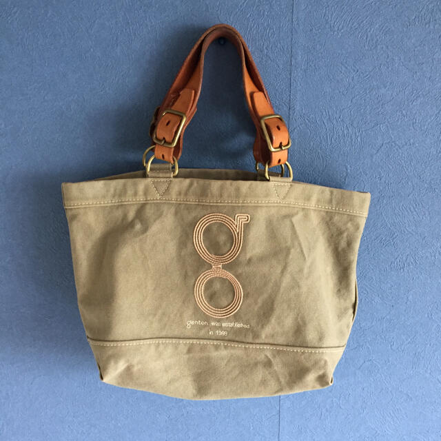 genten - genten トートバッグ 帆布 キャンバス ヌメ革の通販 by genten - genten トートバッグ 帆布 キャンバス ヌメ革の通販 by