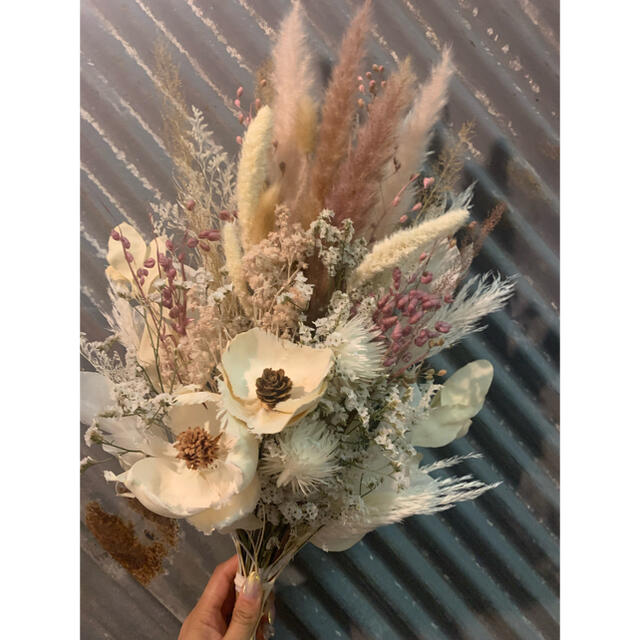 ドライフラワー ウェディングブーケ.ブートニアセット💐の通販 ドライフラワー ウェディングブーケ.ブートニアセット💐の通販