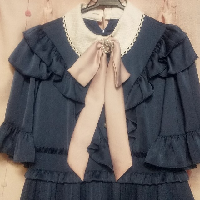 Angelic Pretty - classy lady フリル ワンピース 紺 ネイビー Angelic Pretty - classy lady フリル ワンピース 紺 ネイビー