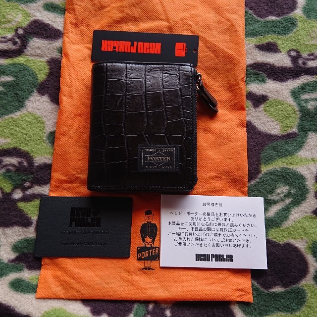 HEADPORTER - 希少!ヘッドPORTER クロコ二つ折り財布中古美品 HEADPORTER - 希少!ヘッドPORTER クロコ二つ折り財布中古美品