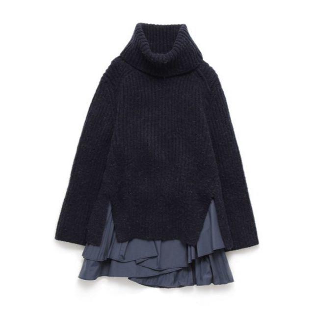 新品 snidel フリル コンビ ニット ワンピース ネイビー 新潟 新品 snidel フリル コンビ ニット ワンピース ネイビー 新潟
