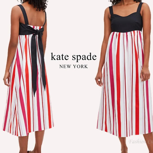 kate spade NEW YORK - ケイトスペード ワンピース ストライプの kate spade NEW YORK - ケイトスペード ワンピース ストライプの