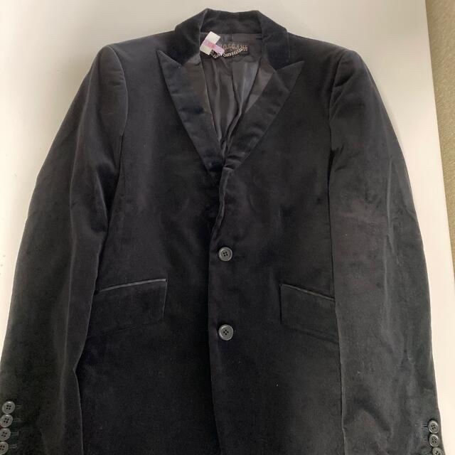 MORGAN HOMME - モルガン メンズ ジャケット スーツ ベロア L 黒 MORGAN HOMME - モルガン メンズ ジャケット スーツ ベロア L 黒